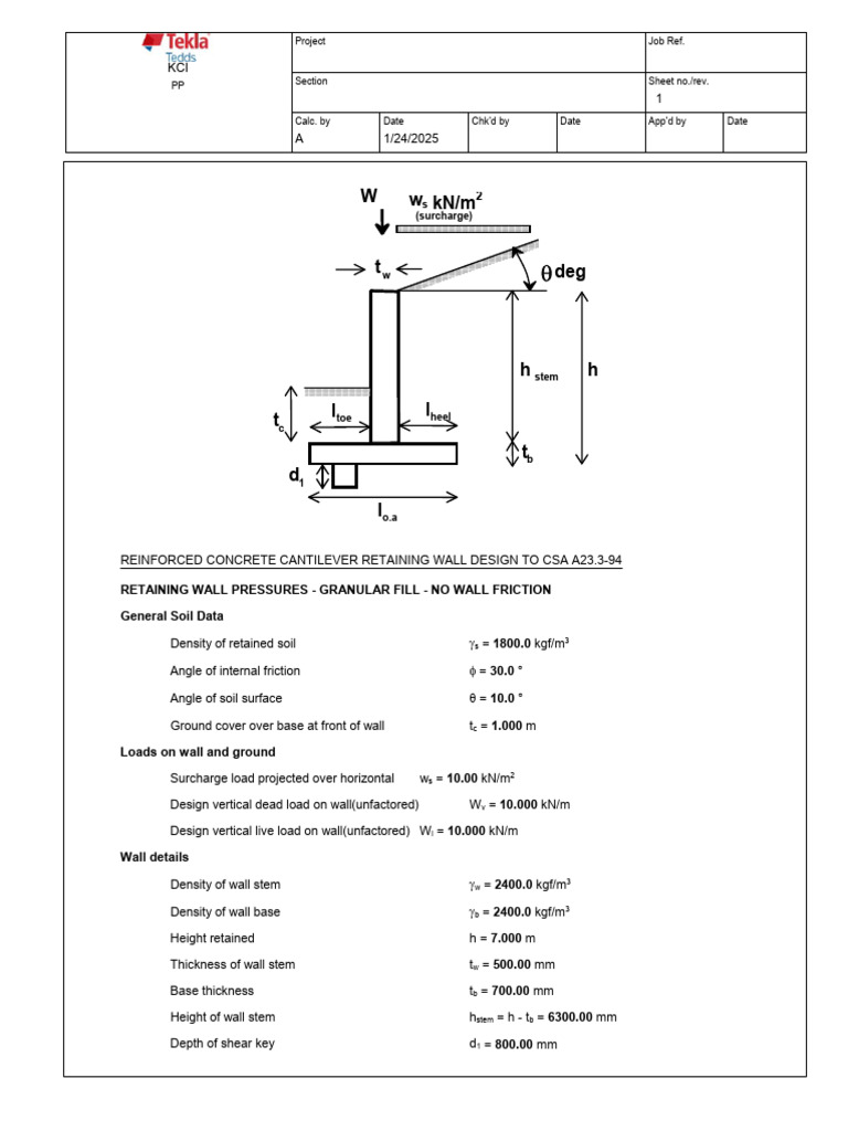 Cantilever Retaining Wall Design Guide | PDF | Mechanics | Building ...