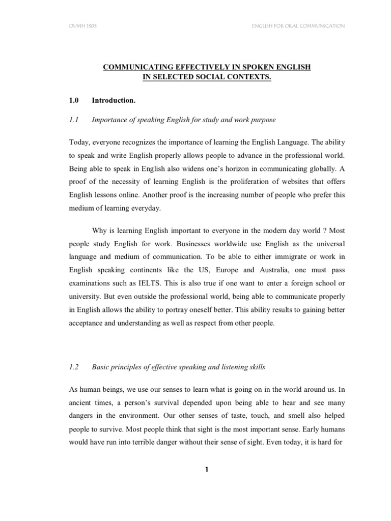 Oumh 1303 | PDF | Public Speaking | Communication