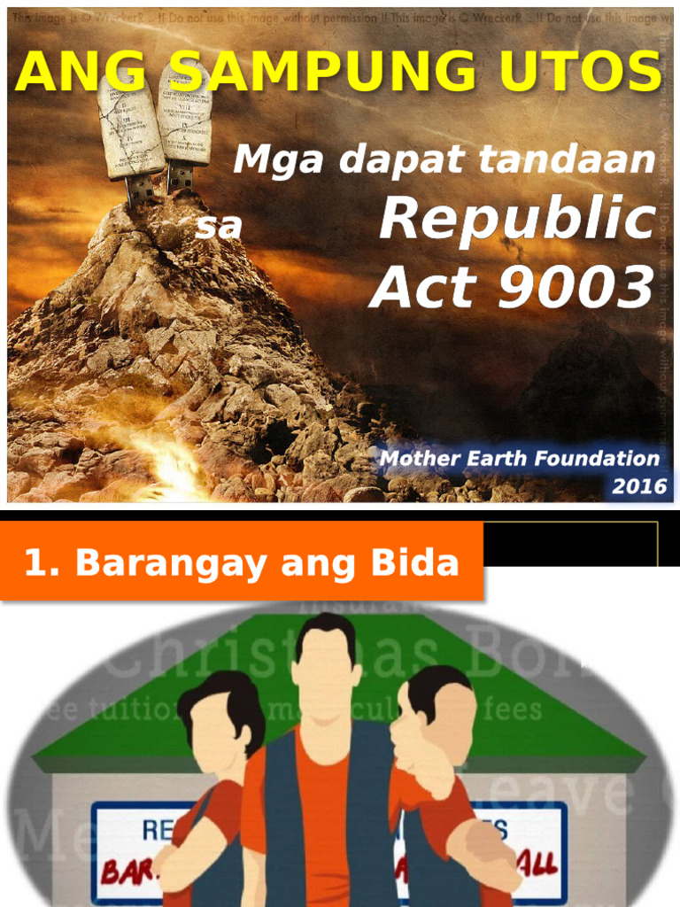 Barangay Score Card and Ra 9003 | PDF | Environment | Materials