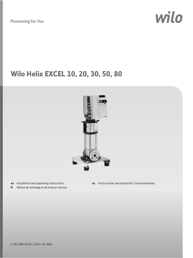 Wilo Helix EXCEL Pump Instructions | PDF | Pump | Power Supply