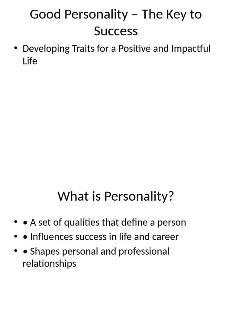 Good Personality Presentation | PDF