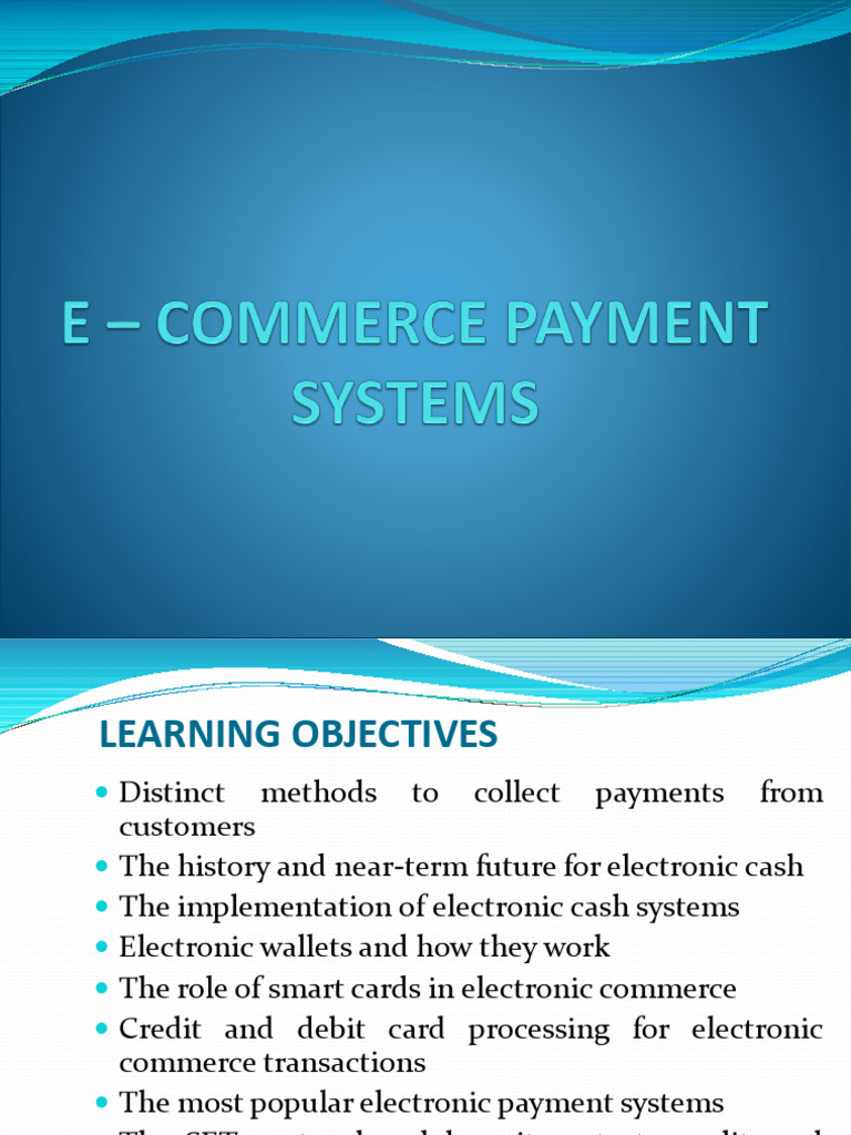 Lec 6 E Commerce Payment System | PDF | Credit Card | Cheque