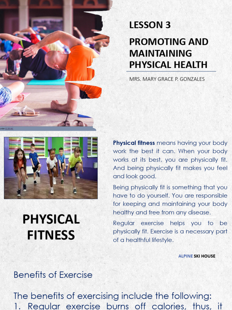 Chapter 1 LESSON 3 Promoting and Maintaining Physical Health and LESSON ...