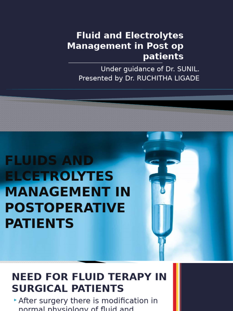 Postoperative Fluid and Electrolyte Management | PDF | Saline (Medicine ...