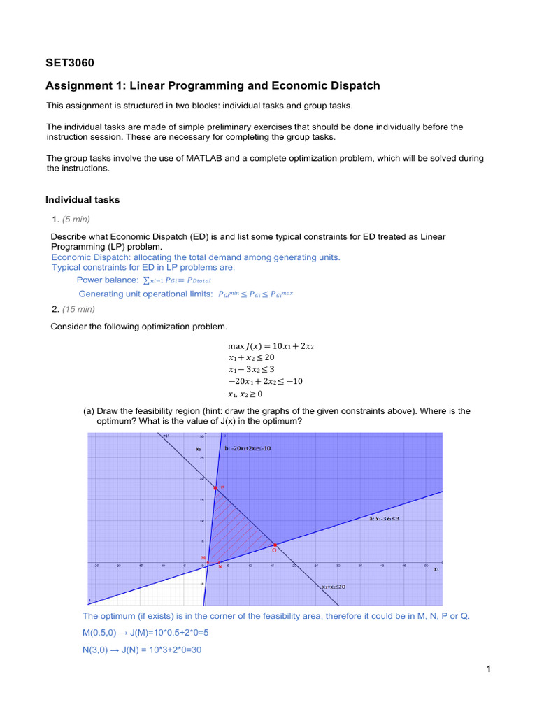 01 - Assignment - LP - Answers - SET3060 | PDF | Mathematical ...
