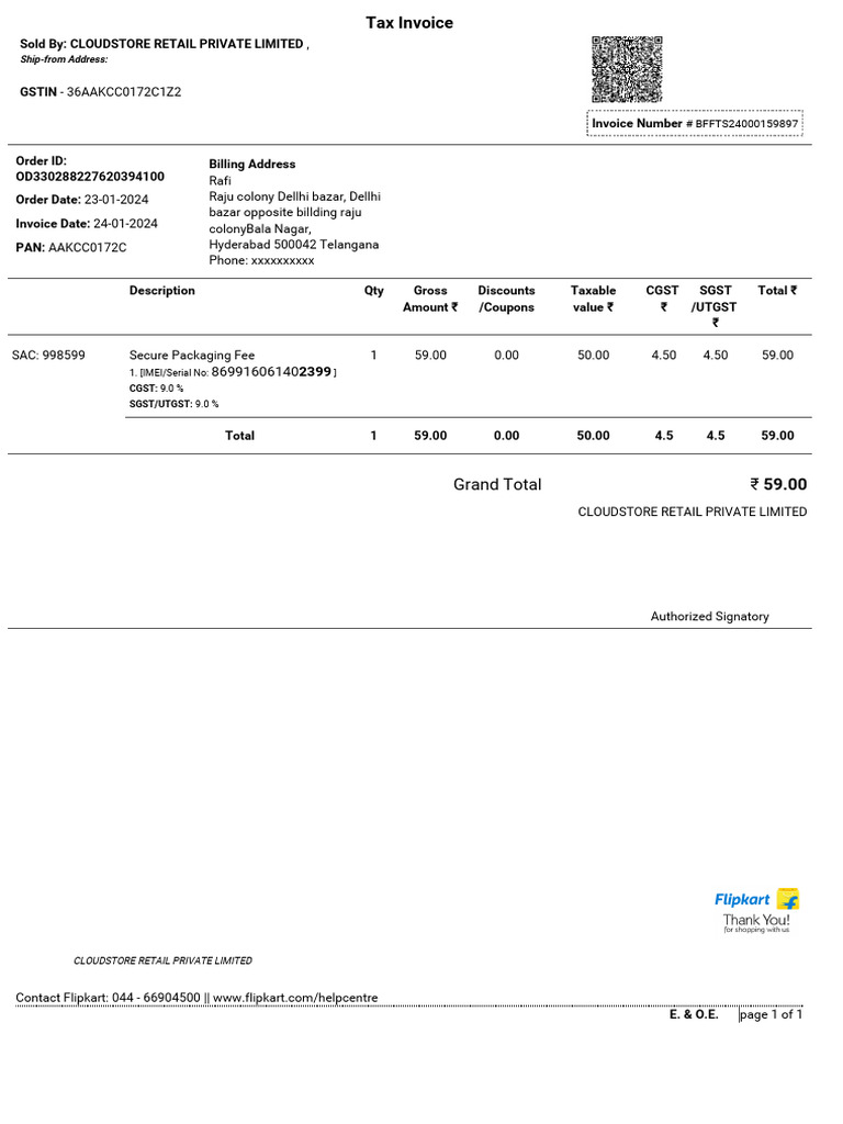 T2 Pro Mobile Invoice PDF | PDF