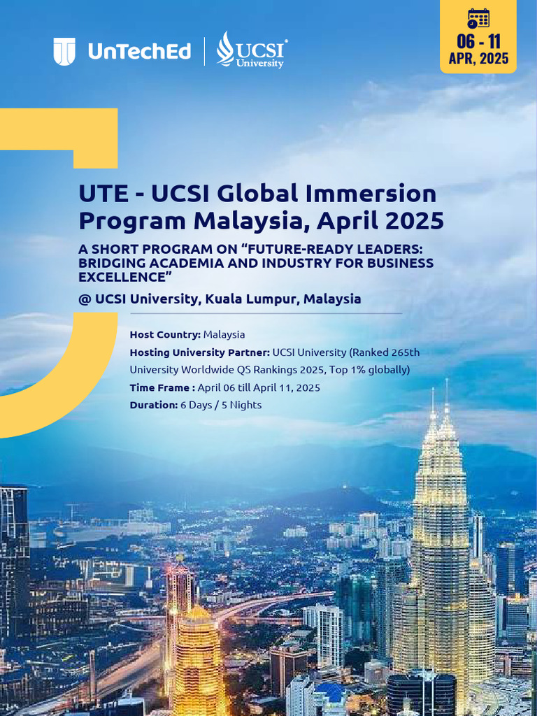UTE Global Immersion Program Malaysia Apr 2025 | PDF | Analytics | Change Management