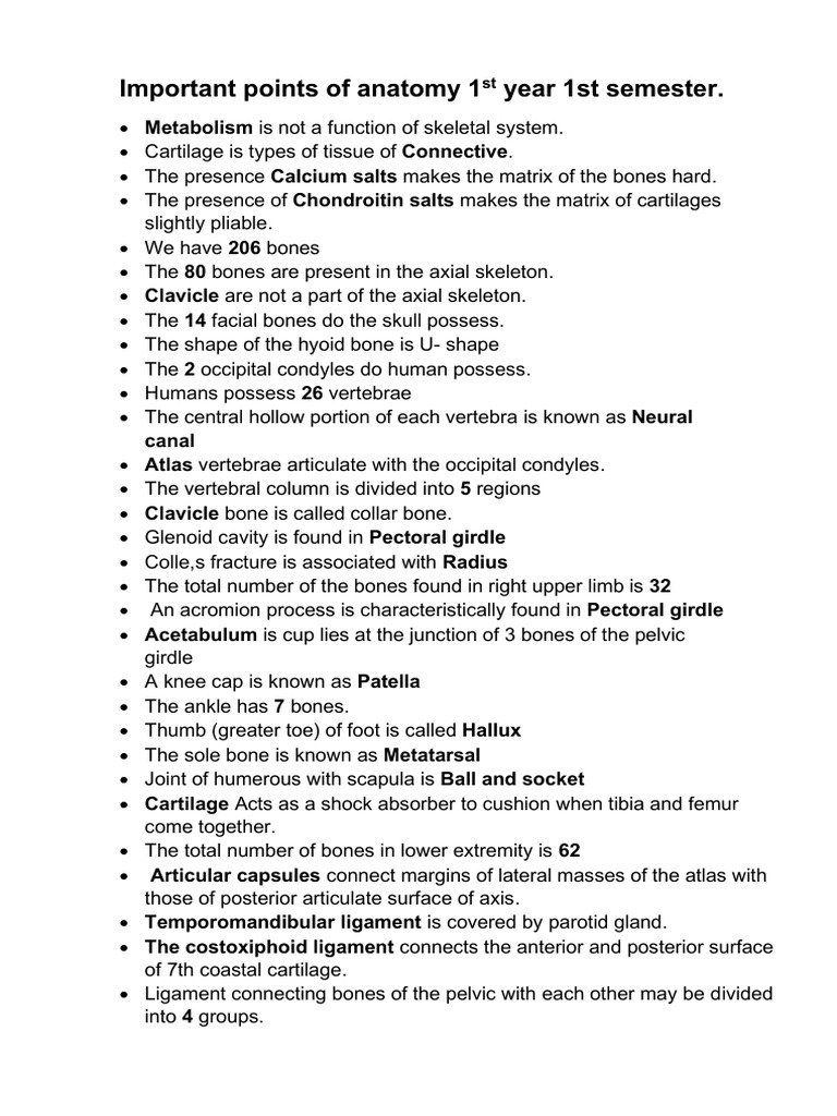 Anatomical Overview for First-Year Students | PDF | Muscle | Skeletal ...