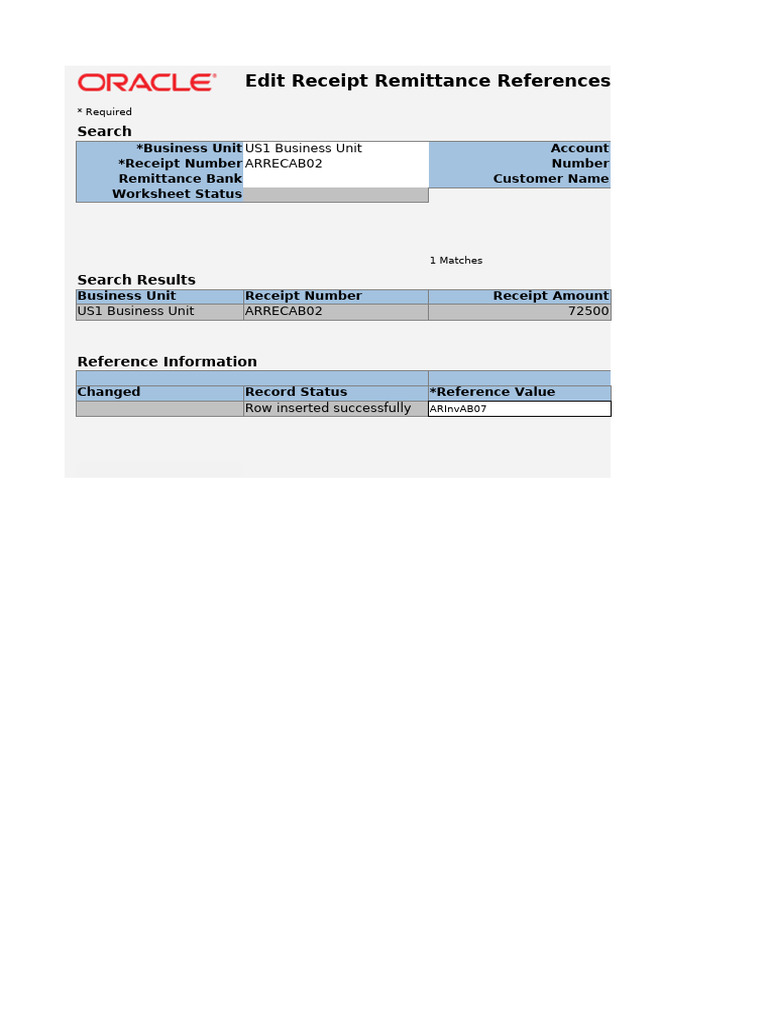 Edit Remittance Receipt References | PDF