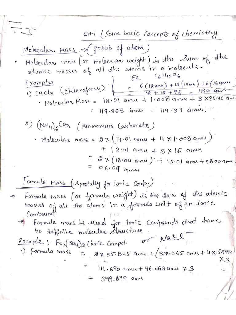 Chemsitry CH 1 Class 11 | PDF
