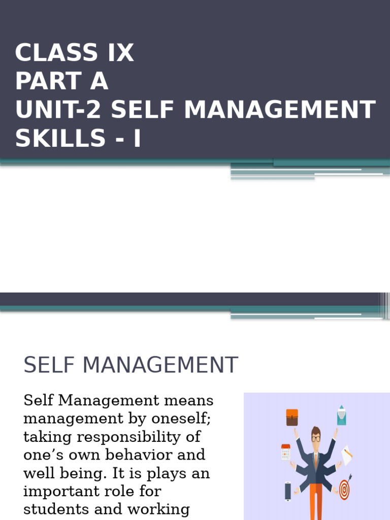 Class Ix-Self Management - 1 and 2 | PDF | Behavior | Attitude (Psychology)