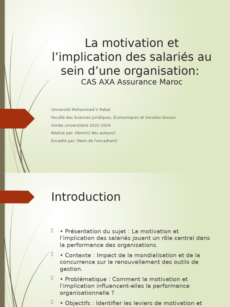 Presentation_Soutenance VF | PDF | Motivation | Motivant