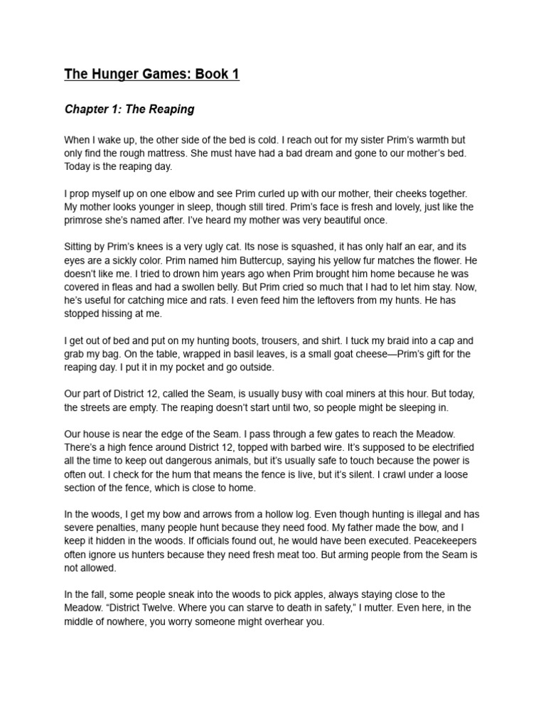 The Hunger Games Chapter 1 Adapted | PDF | The Hunger Games
