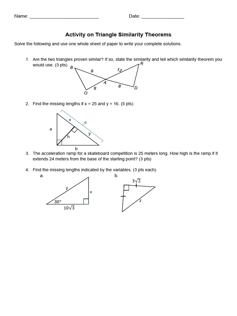 SW-Triangle-Similarity-Theorems | PDF