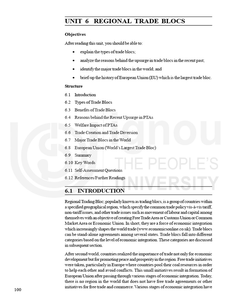 Unit 6 | PDF | European Union | Free Trade Area