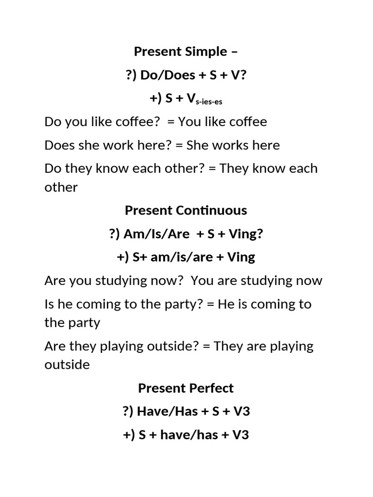 English Tenses and Their Structures | PDF