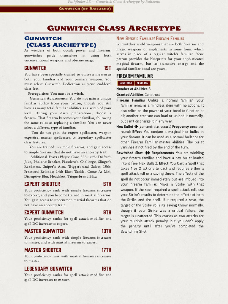 Arma Consagrada (Bruxo) - Pf2e | PDF | Firearms | Ammunition