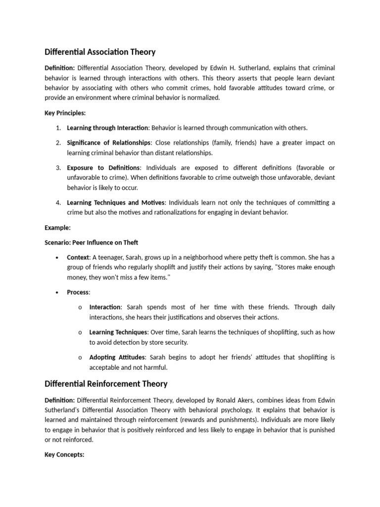 Understanding Differential Association Theory | PDF | Probation | Crimes