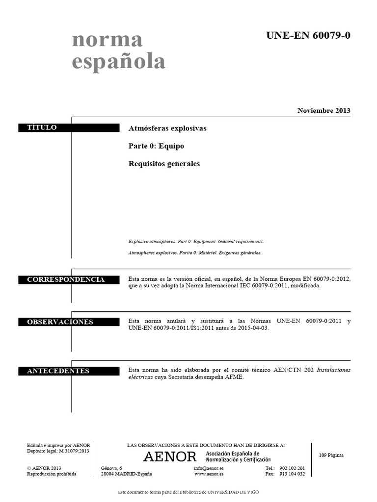 Norma EN 60079-0: Requisitos Generales | PDF