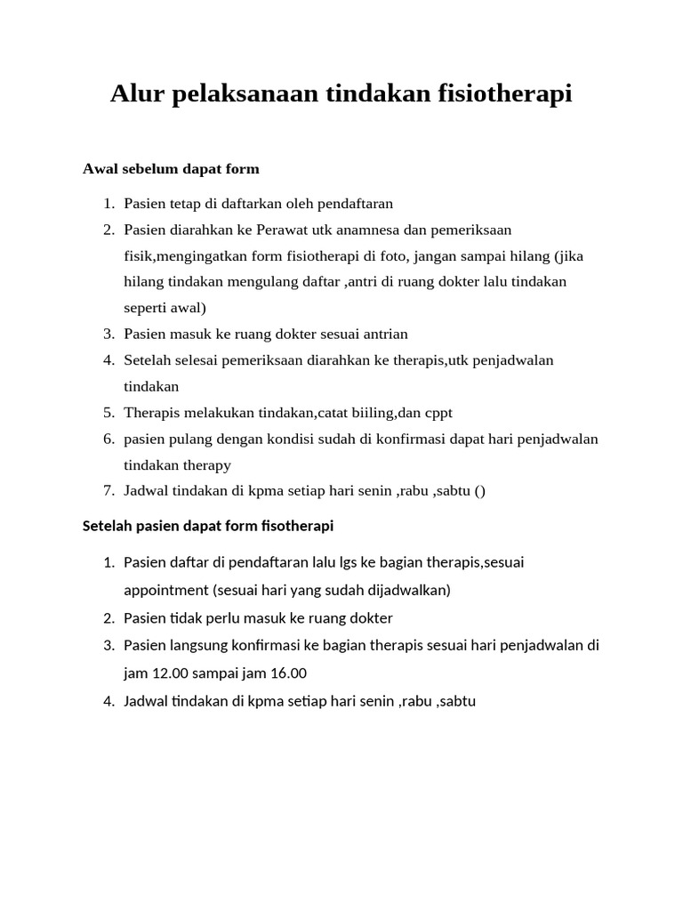 Alur Tindakan Therapi | PDF