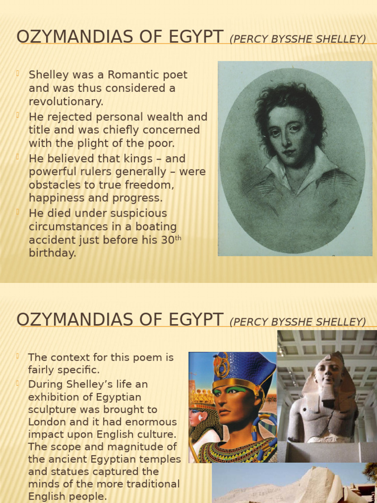 Analysis of Ozymandias by Shelley | PDF | Poetry