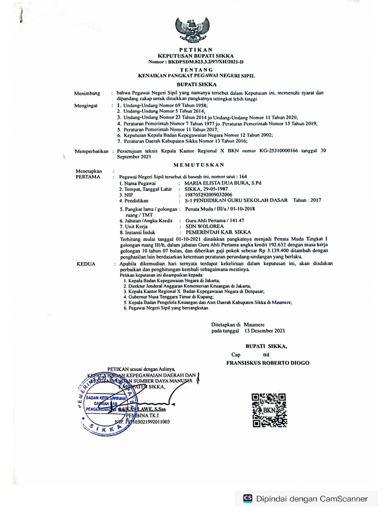 SK Pangkat Terakhir IIIb | PDF