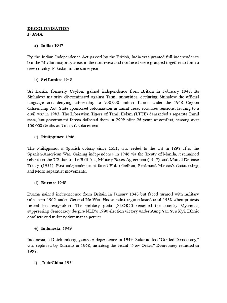 Survey of Decolonisation in Asia and Africa | PDF | Unita | Myanmar