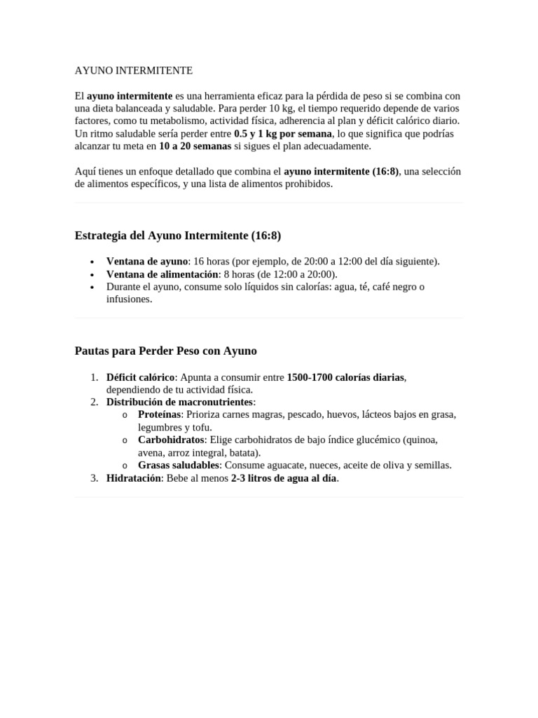 Ayuno Intermitente: Pérdida de 10 kg | PDF | ensalada | Cocinando