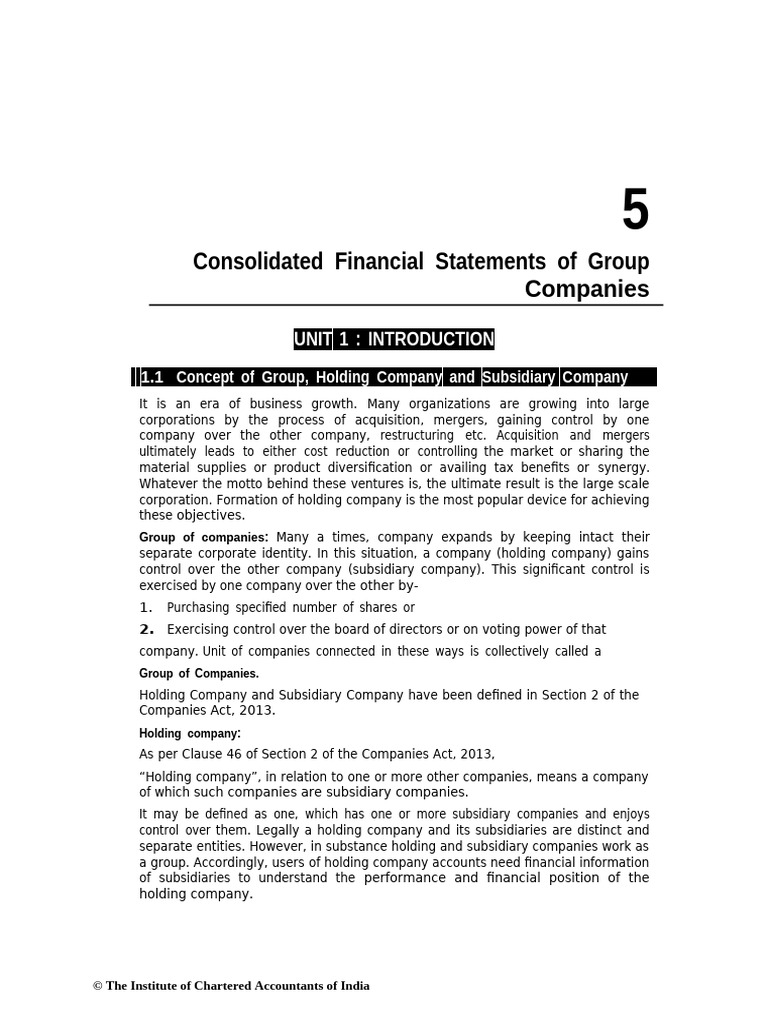 Holding Companies | PDF | Equity (Finance) | Consolidation (Business)