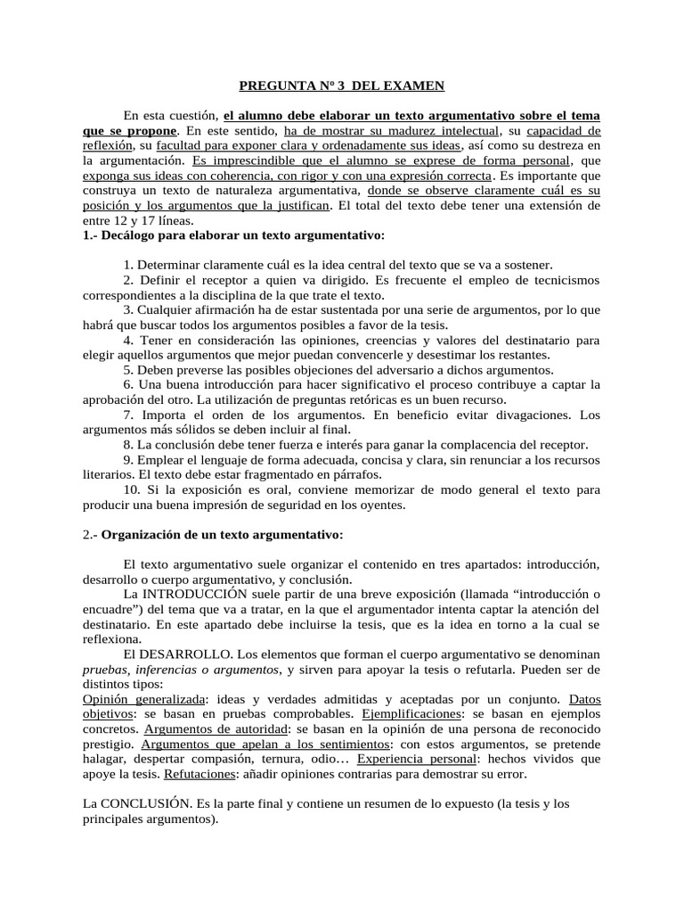 Guía para Escribir un Texto Argumentativo | PDF