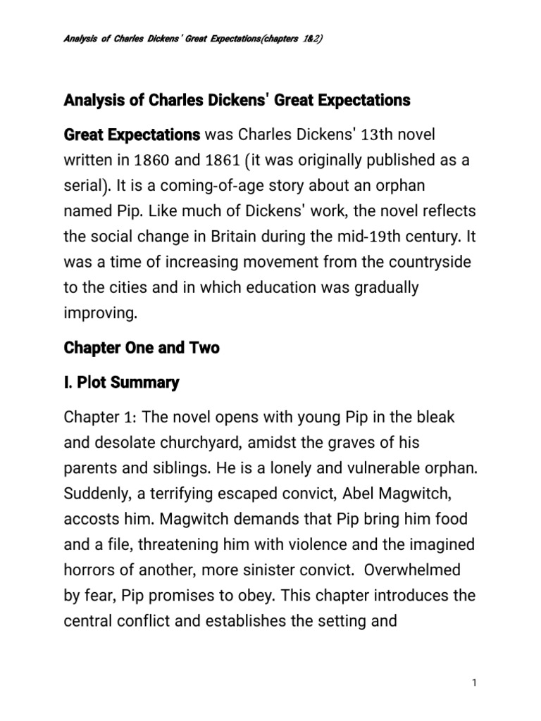Great Expectations: Chapters 1-2 Analysis | PDF | Great Expectations