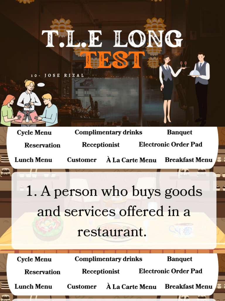 TLE-TEST | PDF | Menu | Lunch