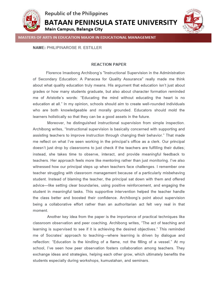 Estiller Task Sheet - Maed em 1 | PDF | Teachers | Learning