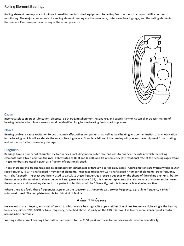 Rolling Element Bearing | PDF | Bearing (Mechanical) | Frequency