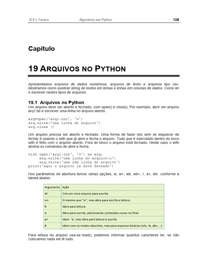 Modulo 19 - Arquivos No Python | PDF | Python (linguagem de programação ...
