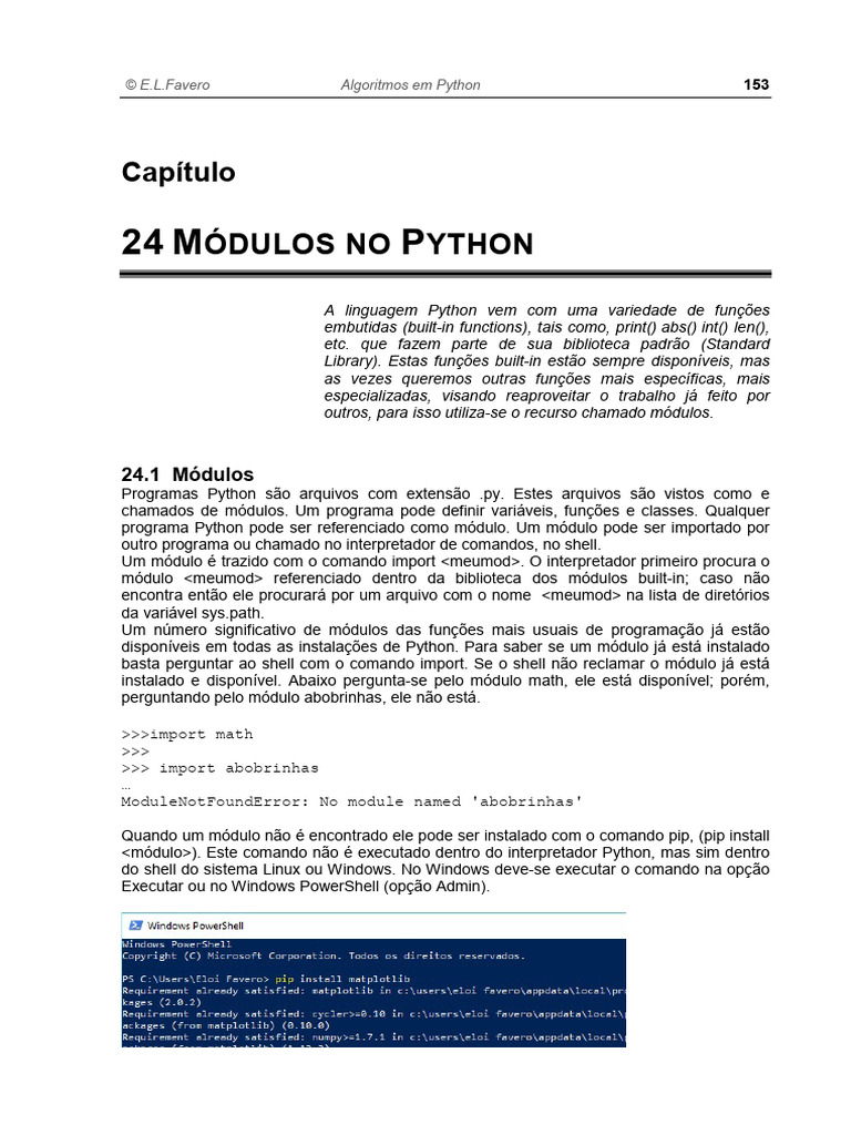 Modulo 24 - Modulos (Bibliotecas) No Python | PDF | Python (linguagem ...