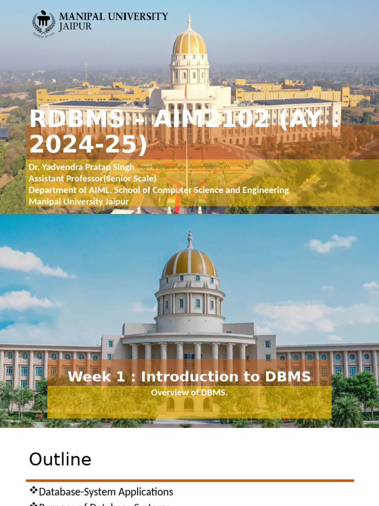 Week 1 - Introduction To DBMS | PDF | Databases | Data Model