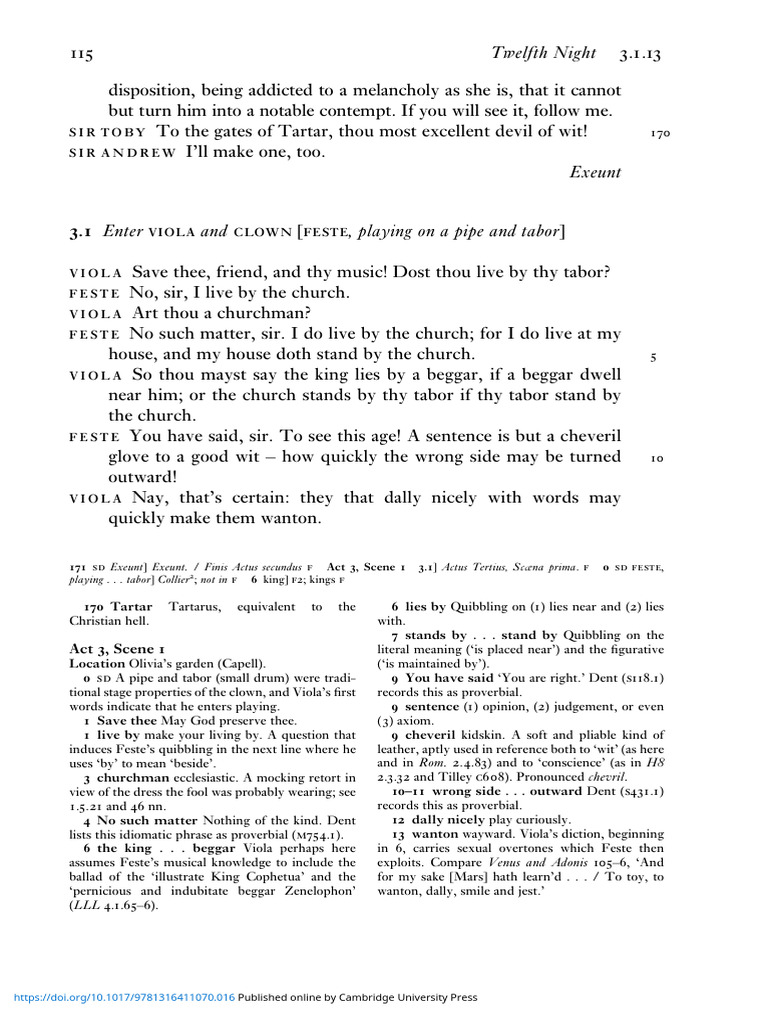 Viola and Feste's Witty Exchange in Twelfth Night | PDF | Troilus