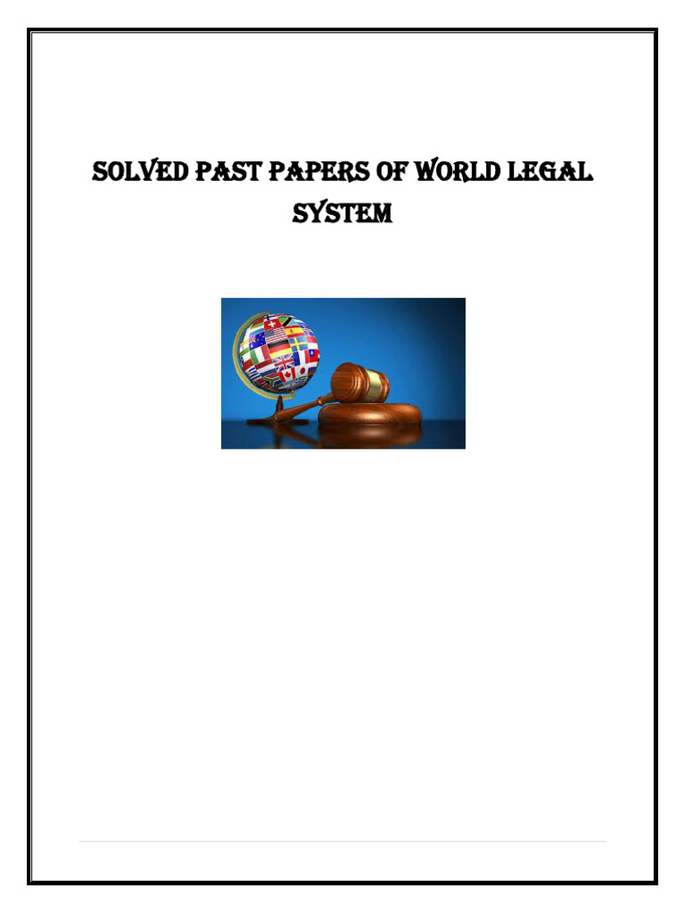 World Legal System Past Papers Guide | PDF | Common Law | Civil Law ...