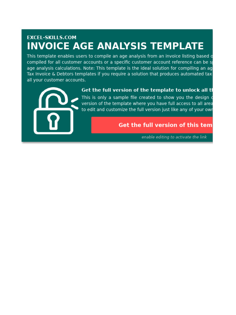 invoice_age_analysis_sample | PDF | Microsoft Excel | Invoice