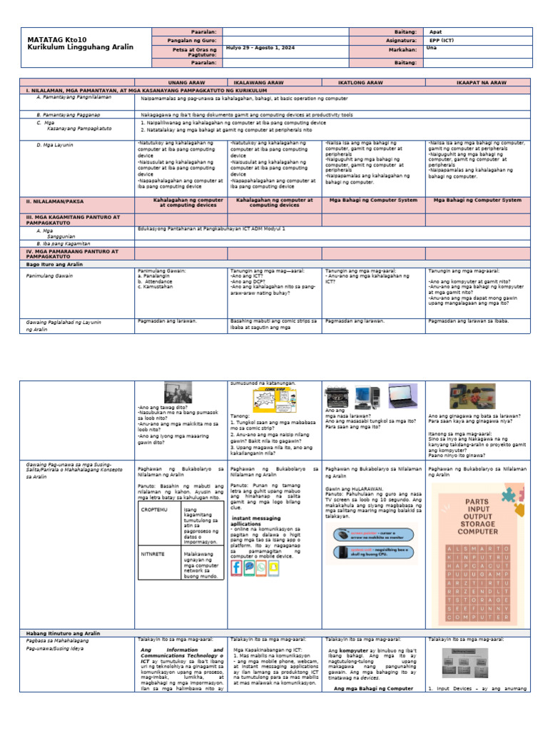 Q1 - W1 - Epp 4 - Matatag | PDF