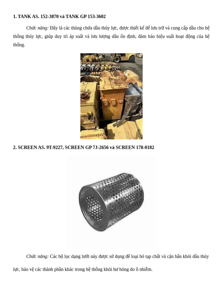 CH C Năng:: 1. TANK AS. 152-3870 Và TANK GP 153-3602 | PDF
