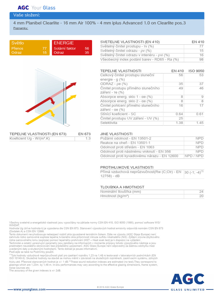 4 MM Planibel Clearlite - 16 MM Air 100% - 4 MM Iplus Advanced 1.0 On Clearlite Pos.3 | PDF
