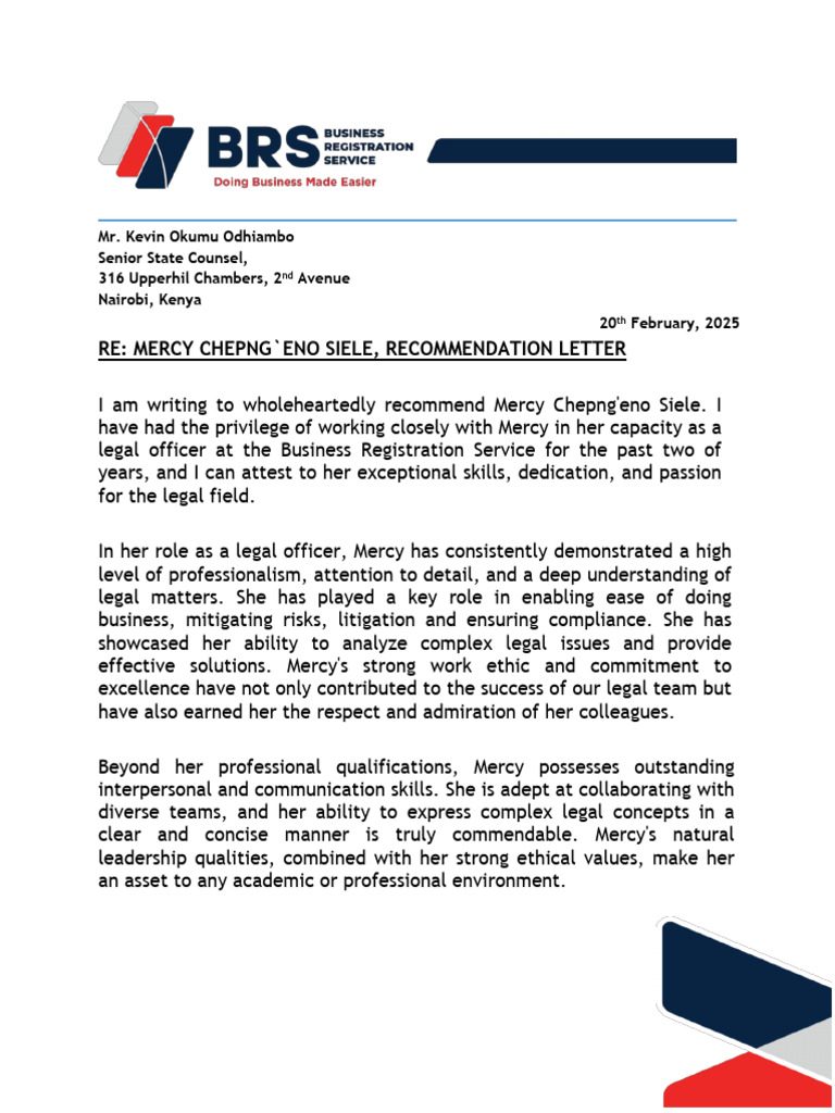 Mercy Siele Recommendation Letters | PDF | Notary Public | Advocate