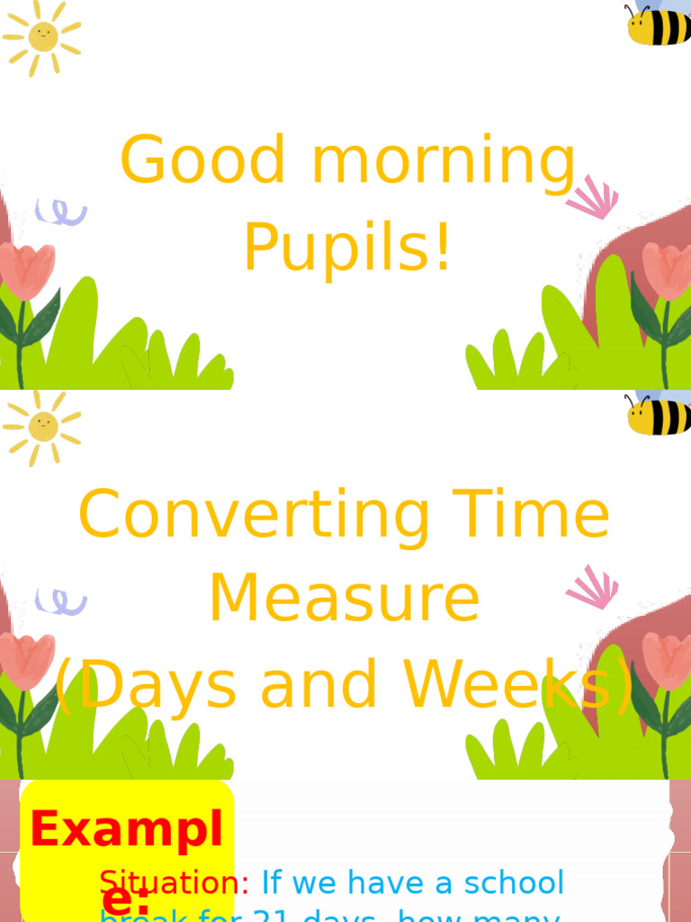 Time Conversion: Days to Weeks Guide | PDF