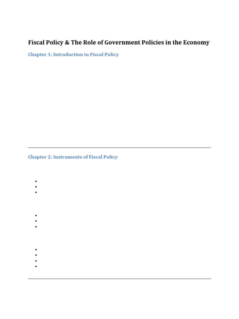 Understanding Fiscal Policy and Government Role | PDF | Fiscal Policy ...