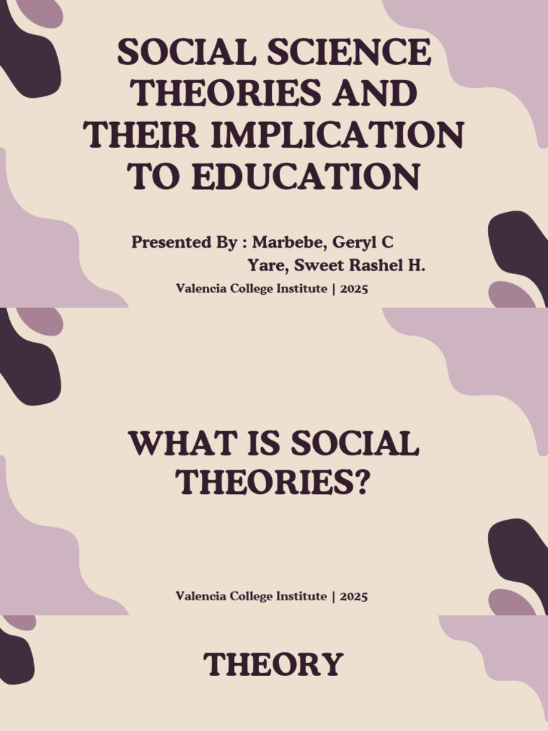 Social Science Theories and Their Implication To Education | PDF ...