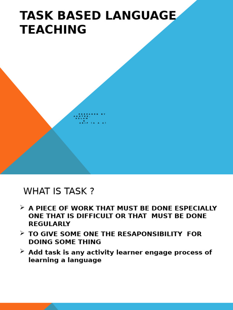 Task Based Language Teaching | PDF | Language Education | Learning
