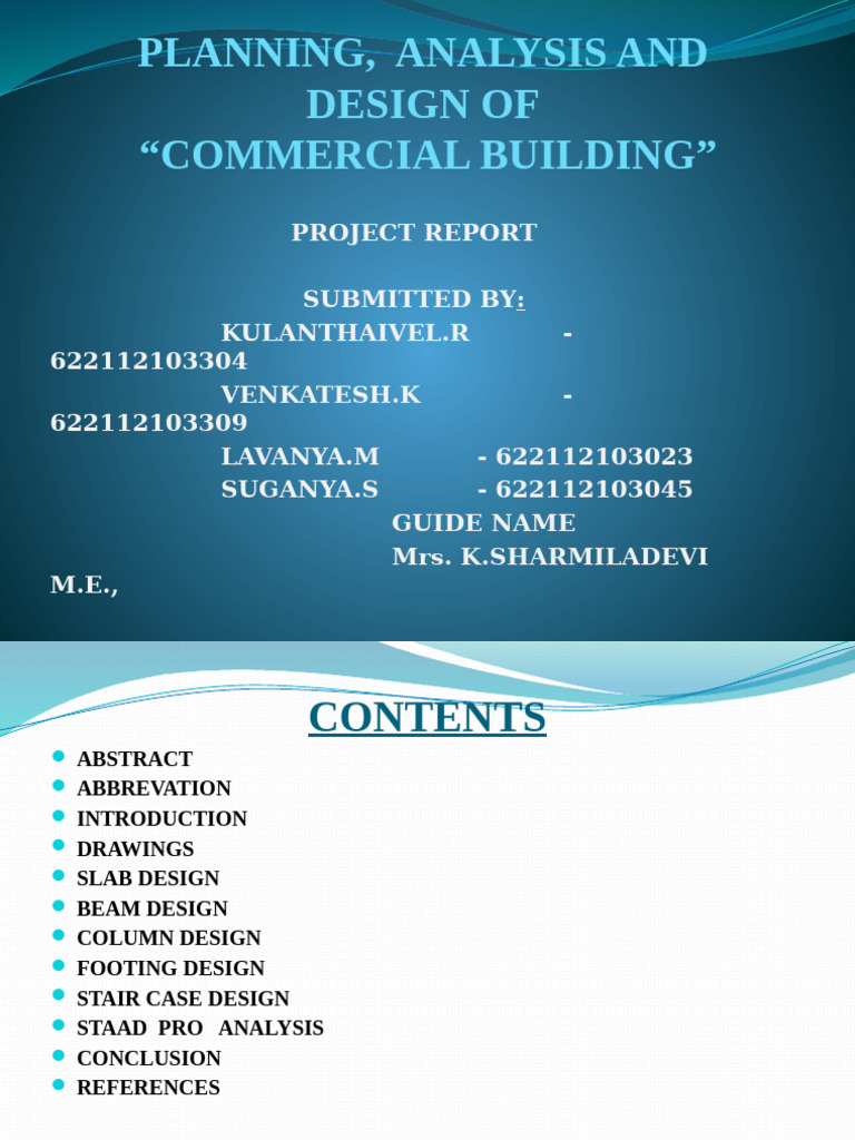 Commercial Building Design Project Report | PDF | Column | Beam (Structure)