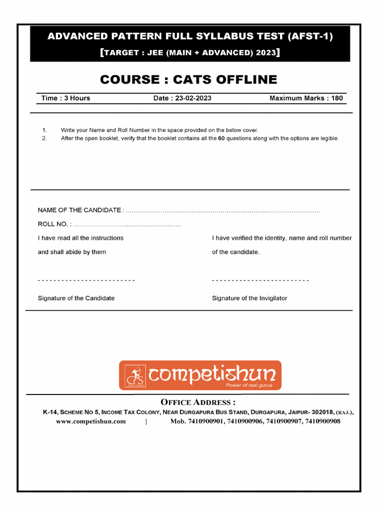 1_CATS_OFFLINE_AFST_1_PAPER_1_PCM_AnanthGarg_On_Trak&EduCompetishun ...